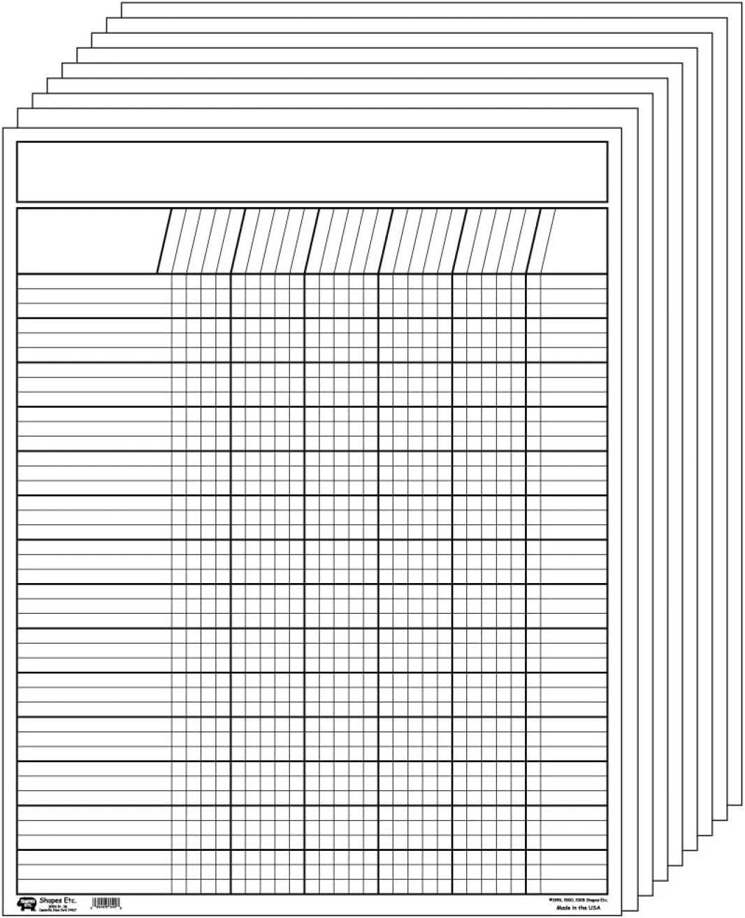 Vertical Charts Set of 12 White- Perfect for Encouraging Positive ...