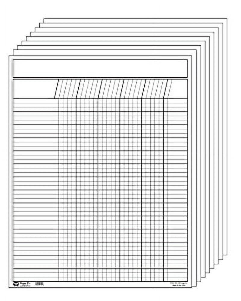 Vertical Charts Set of 12 White- Perfect for Encouraging Positive ...
