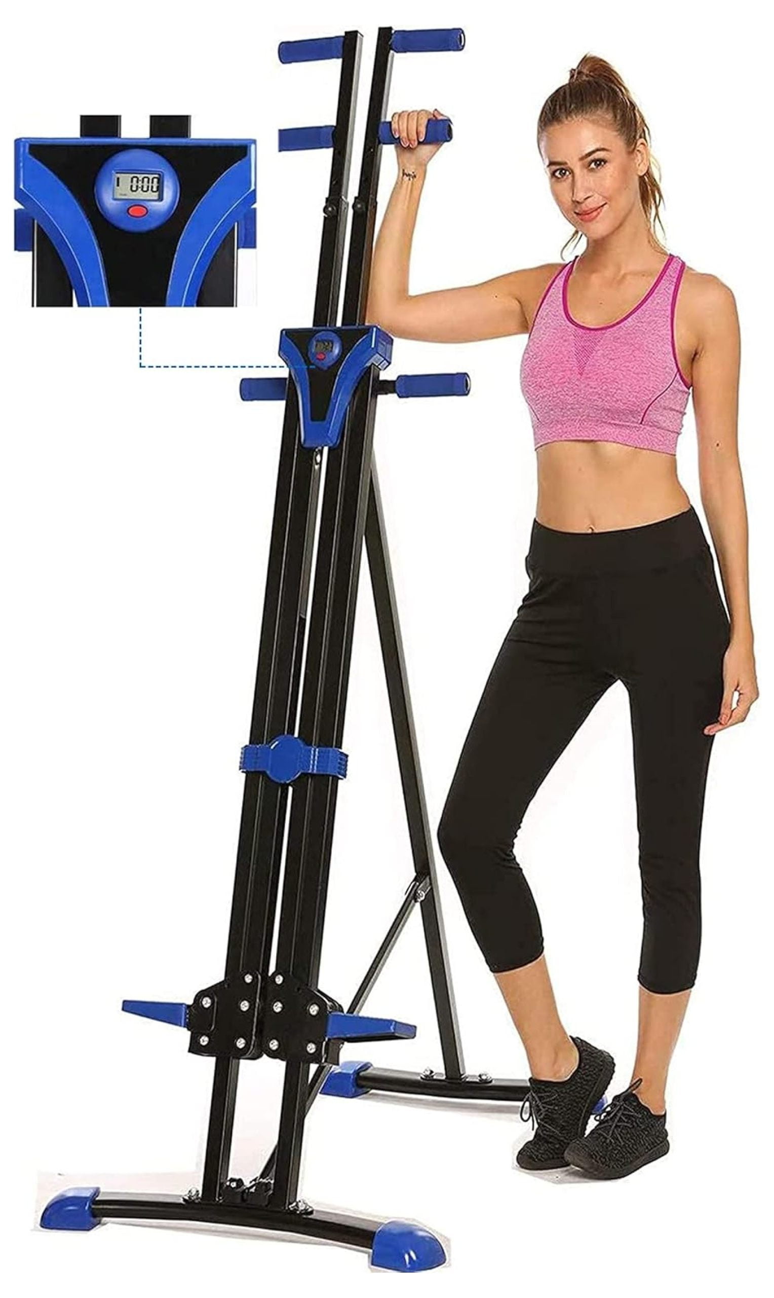 Vertical Climber Exercise Machine, Upgraded Folding Stair Climber Machine with 5-Level ...