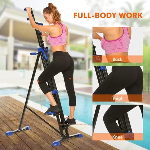 Vertical Climber Exercise Machine, Upgraded Folding Stair Climber ...