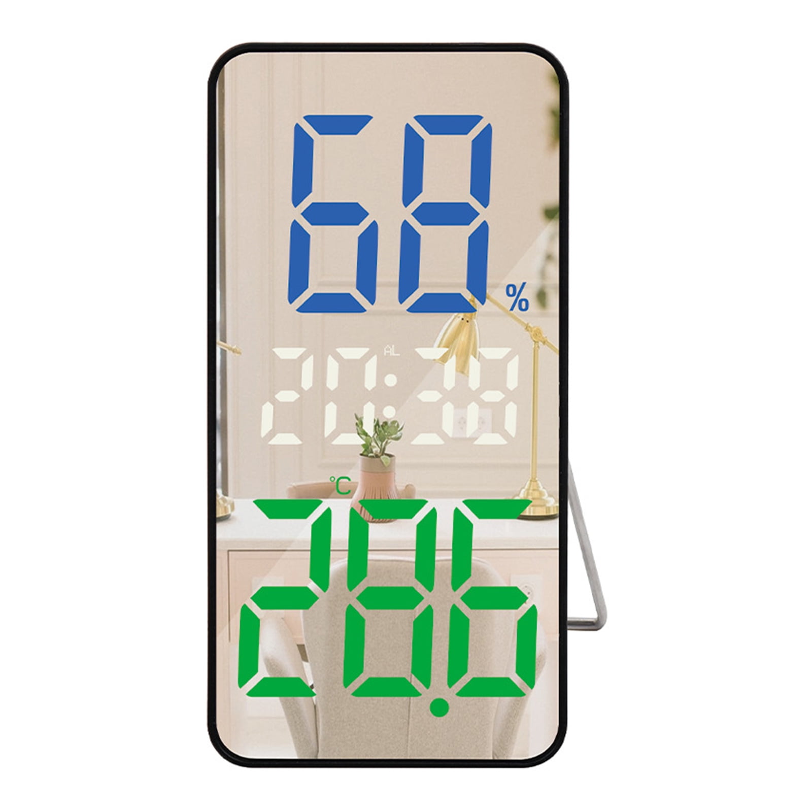Vertical Digital Alarm Clock with Clear Temperature Readout, Blue LED ...