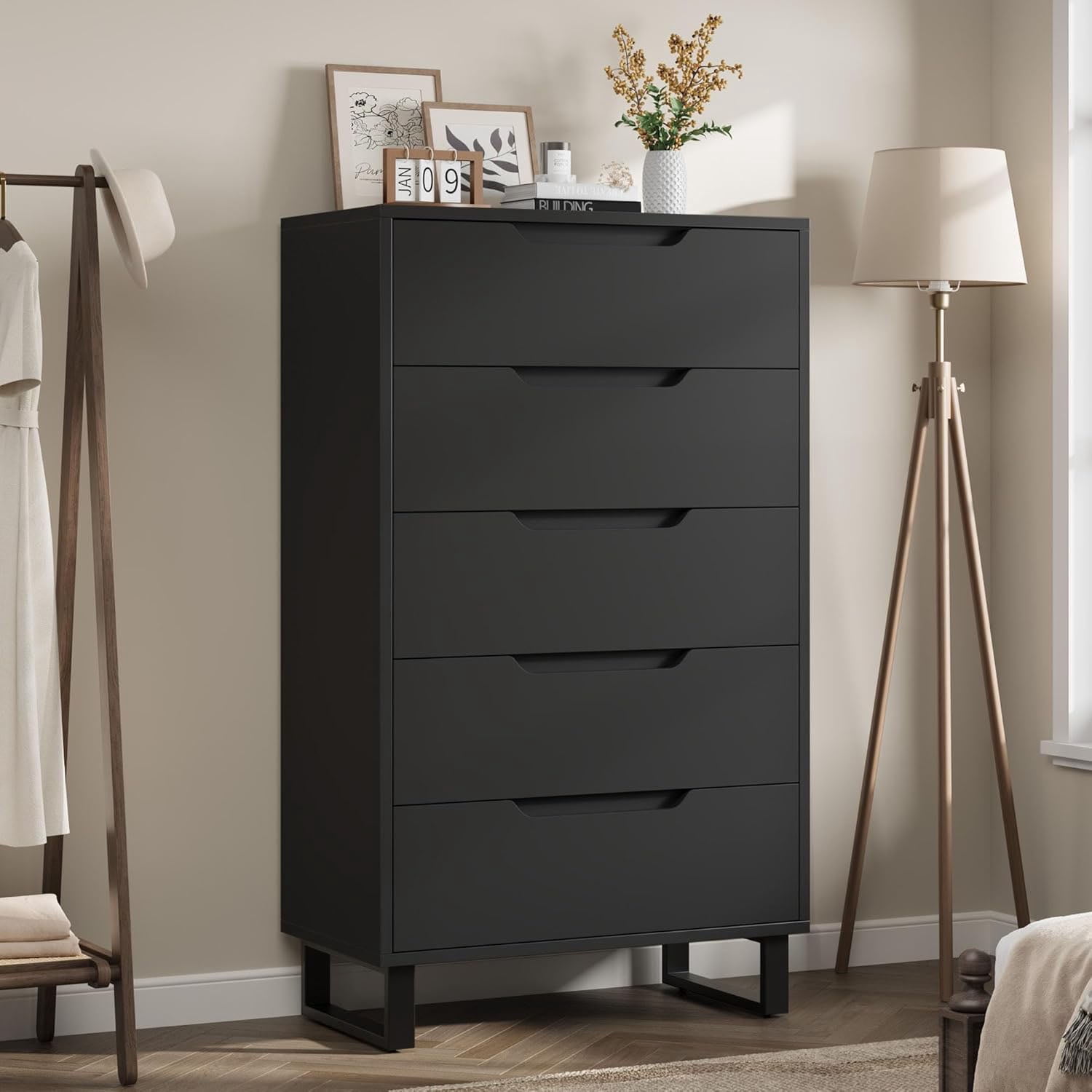 Vertical Drawer Dresser 50" Tall Dresser 5 Dresser Freestanding ...