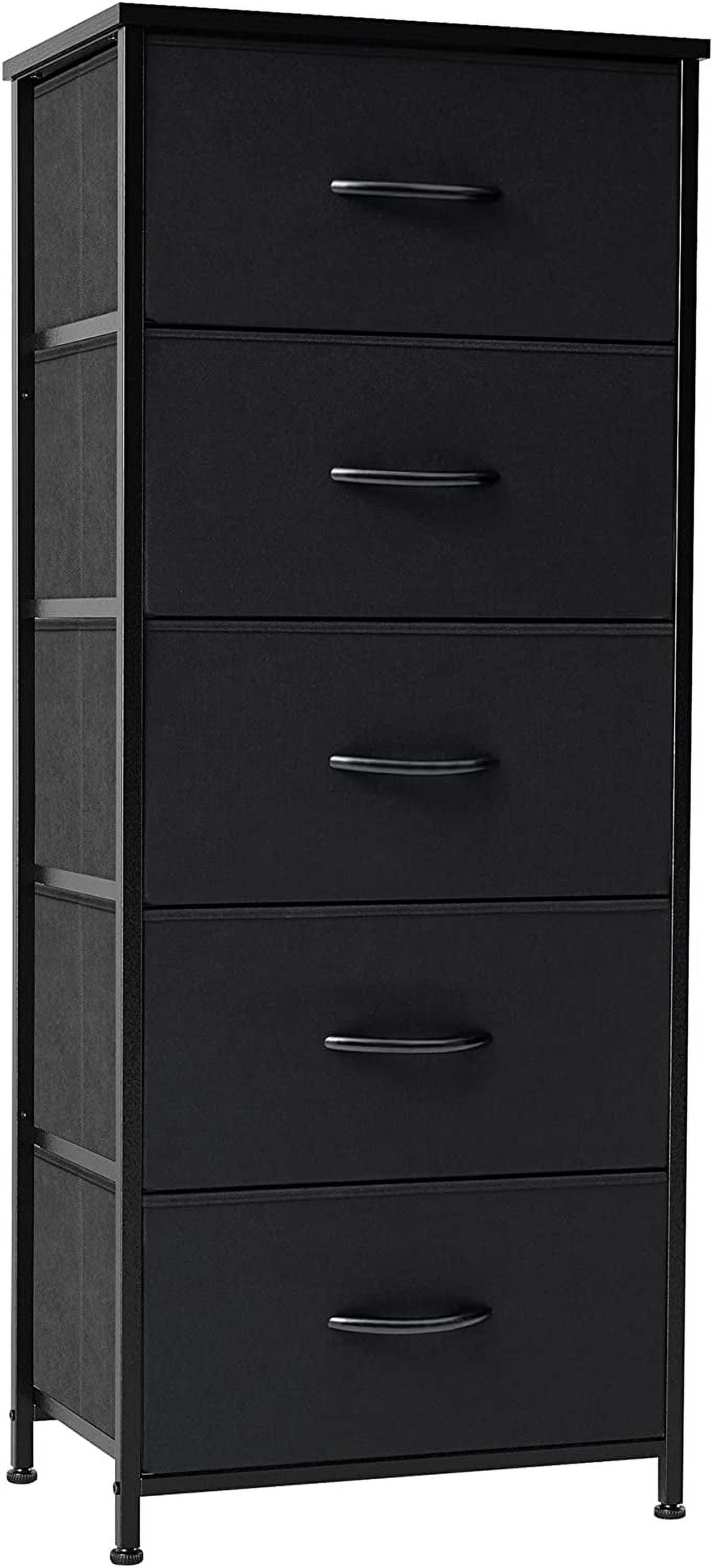 Vertical Dresser Storage Tower - Sturdy Steel Frame, Wood Top, Easy ...