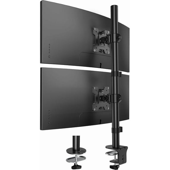 Vertical Dual Monitor Mount, Stacked Monitor Stand for 2 Monitors with ...