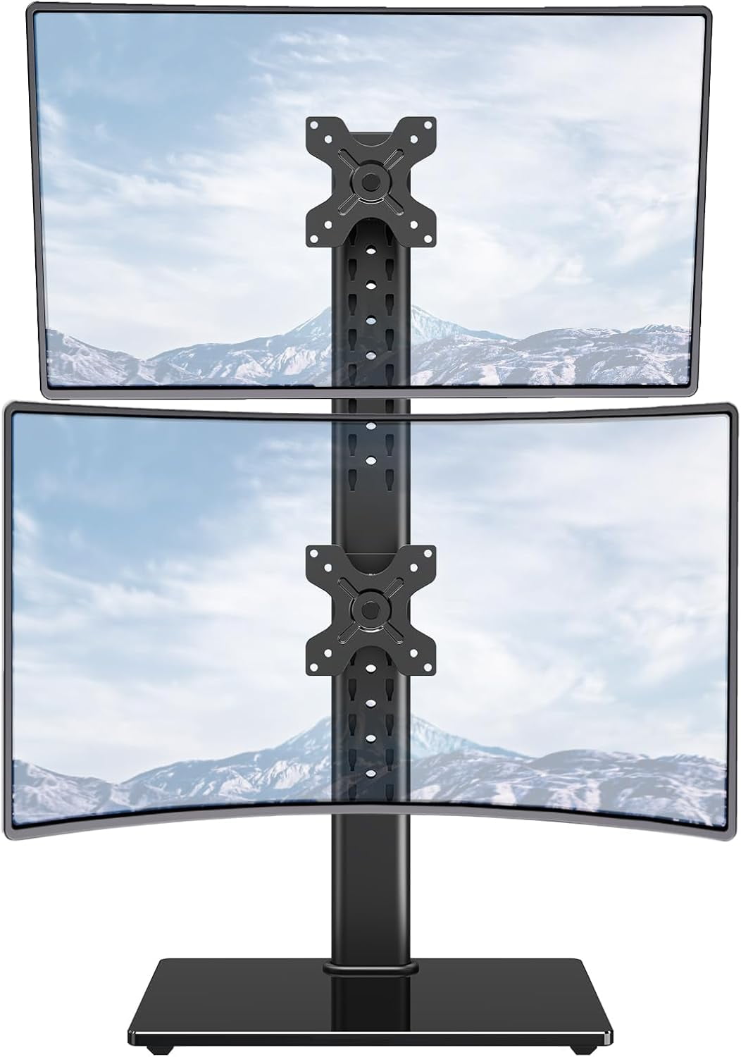 Vertical Dual Monitor Stand, Stack Two Screens up to 32 inches,17.6 Lbs ...