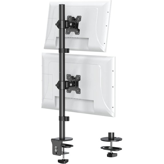 Vertical Dual Monitor Stand, Stacked Mount for 2 Monitors Up to 32 ...