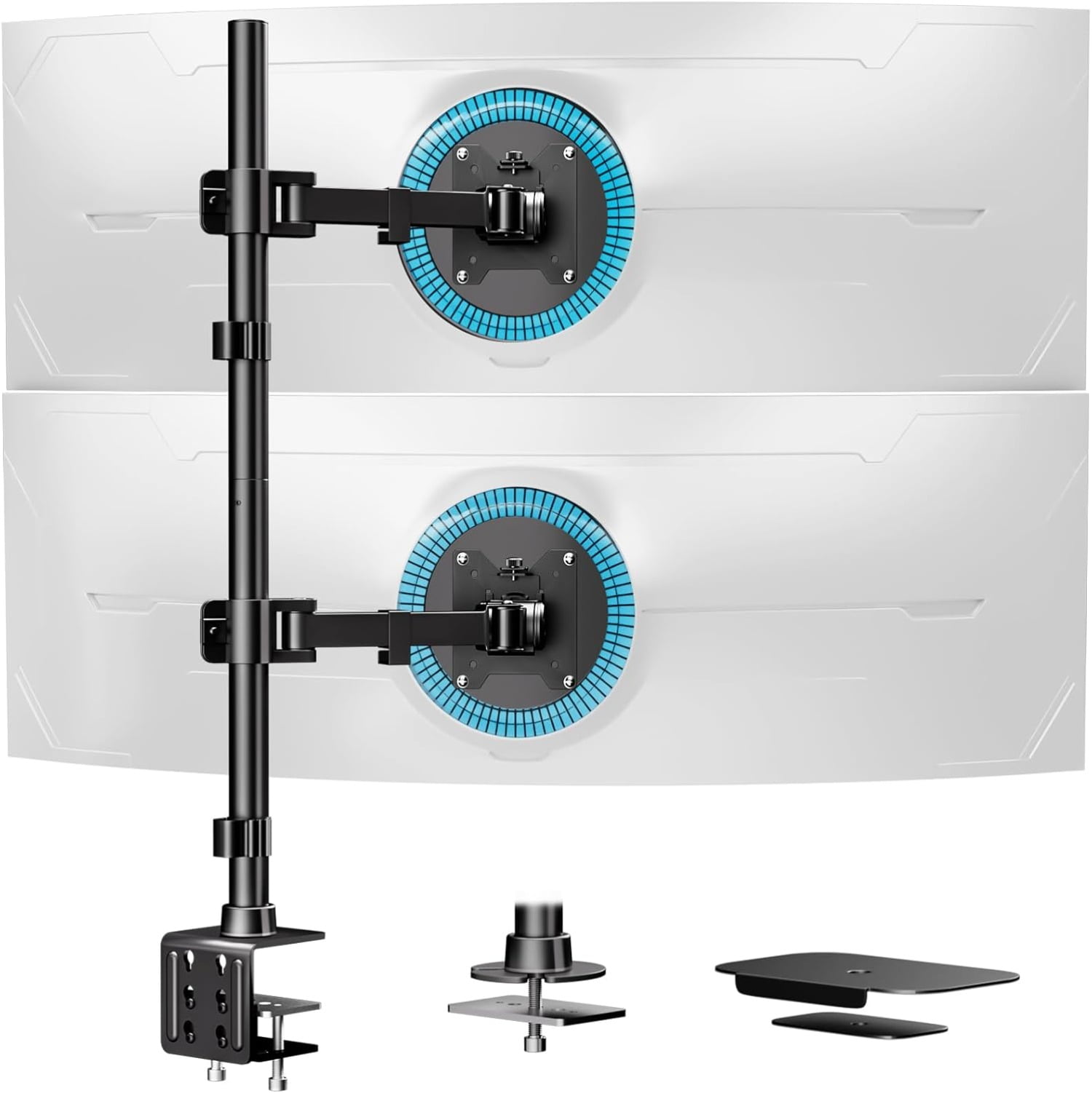 Vertical Dual Monitor Stand for Two 17-49'' Screens, Holds up to 44 lbs ...