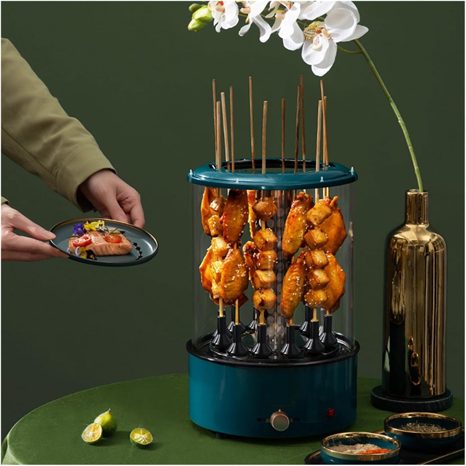 Vertical Electric Rotisserie Oven BBQ，Constant Temperature Shish Kebab ...