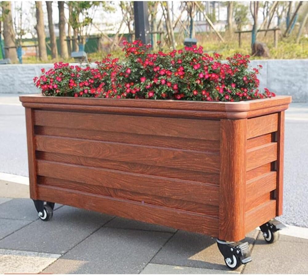 Vertical Elevated Planting Box with Wheel, Raised Garden Bed for Indoor and Outdoor Use ...