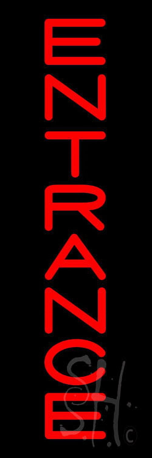 Vertical Entrance LED Neon Sign 24" Tall x 8" Wide, Clear Edge Cut ...