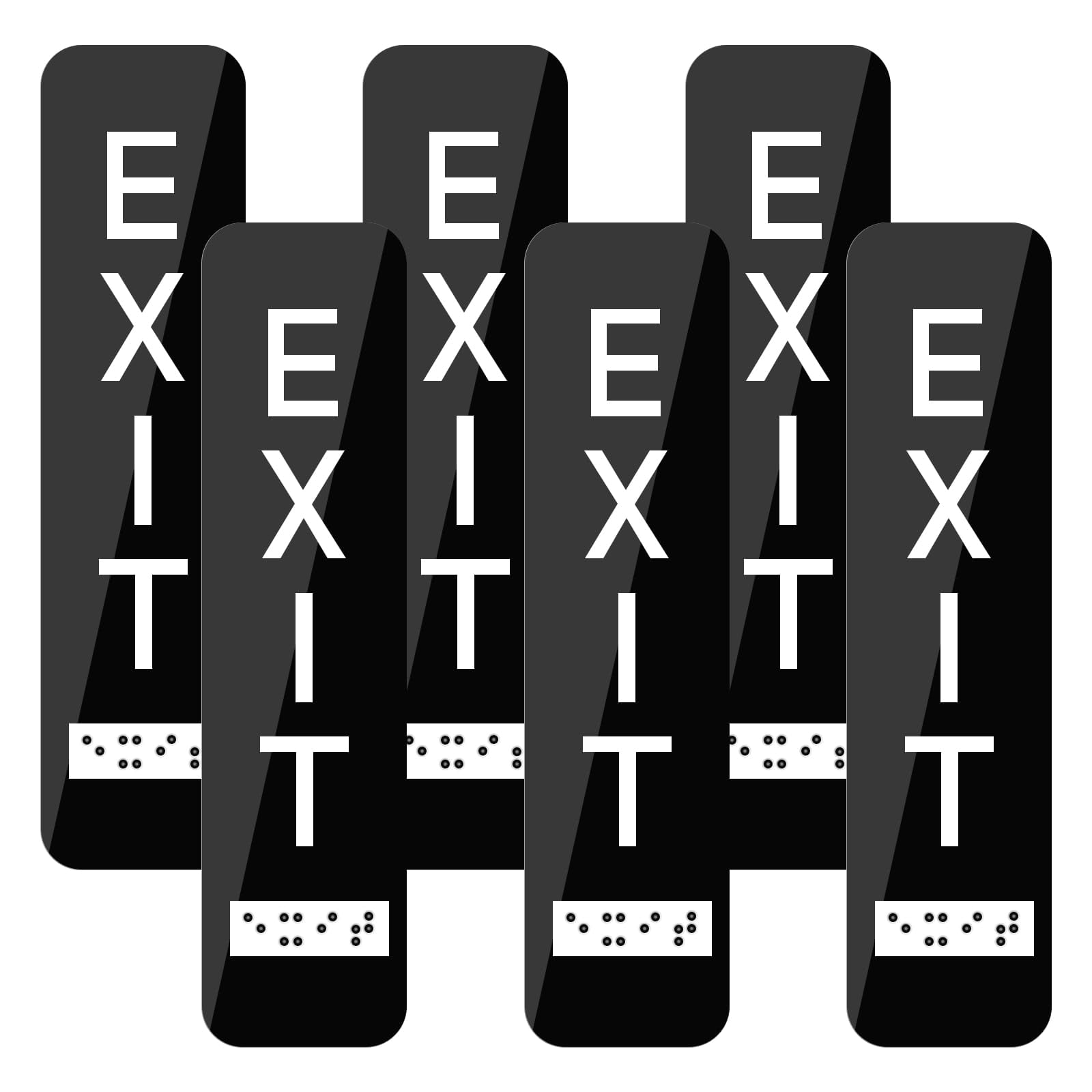 Vertical Exit Sign with Braille - 8x2 inch ADA Compliant Exit Sign with ...