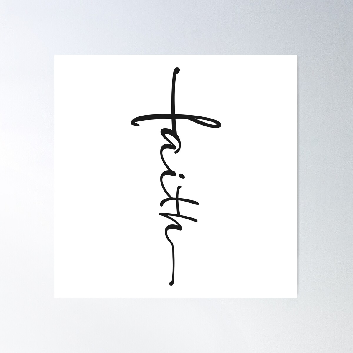 Vertical 'Faith' Script - Christian Inspirational Design Poster Wall ...