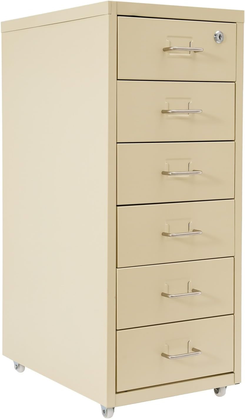 Vertical File Cabinet with 6 Drawers,Rolling Filing Cabinets for Home ...