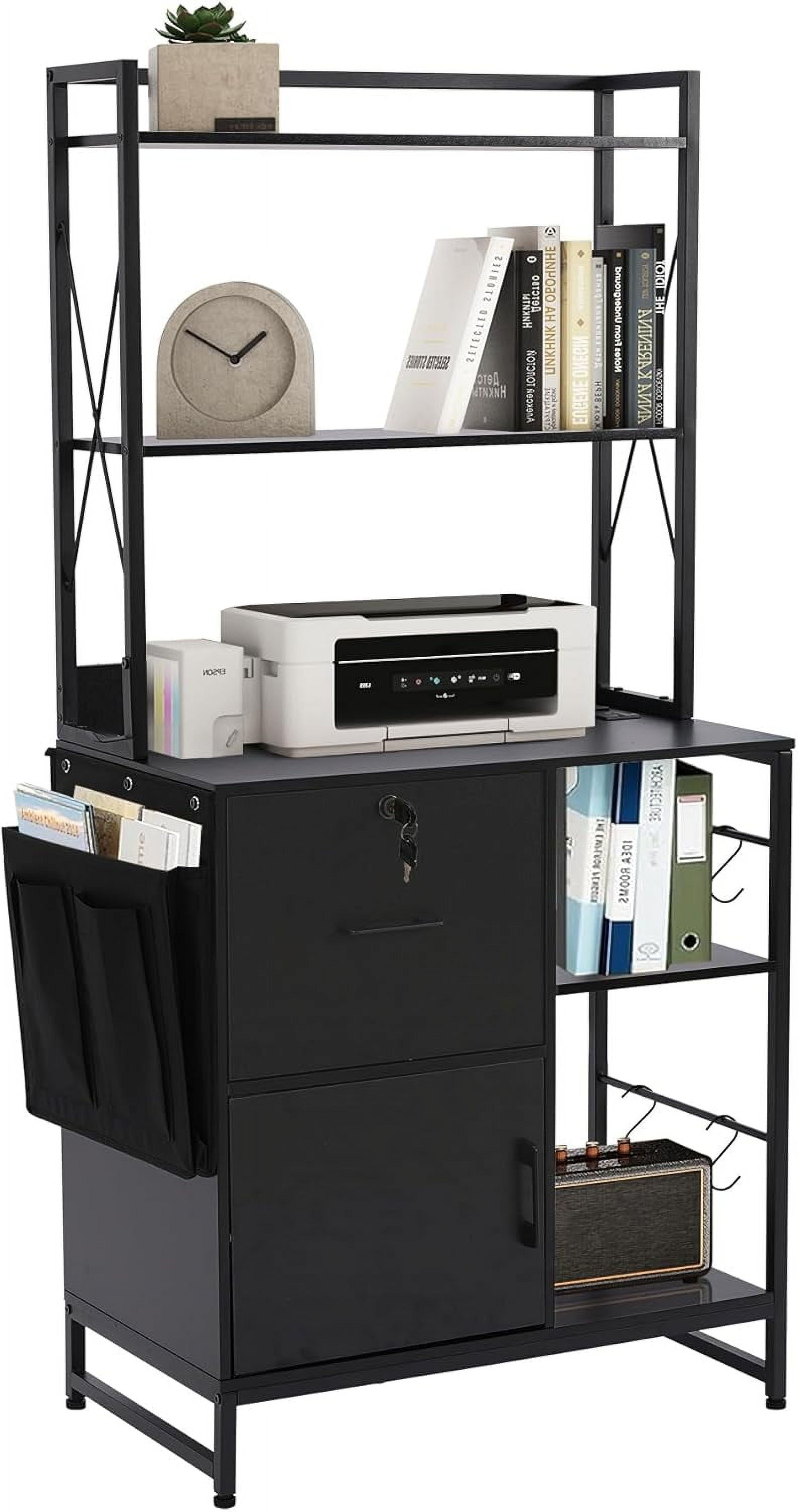 Vertical File Cabinet,Filing Cabinet with Shelves,Charging Station ...