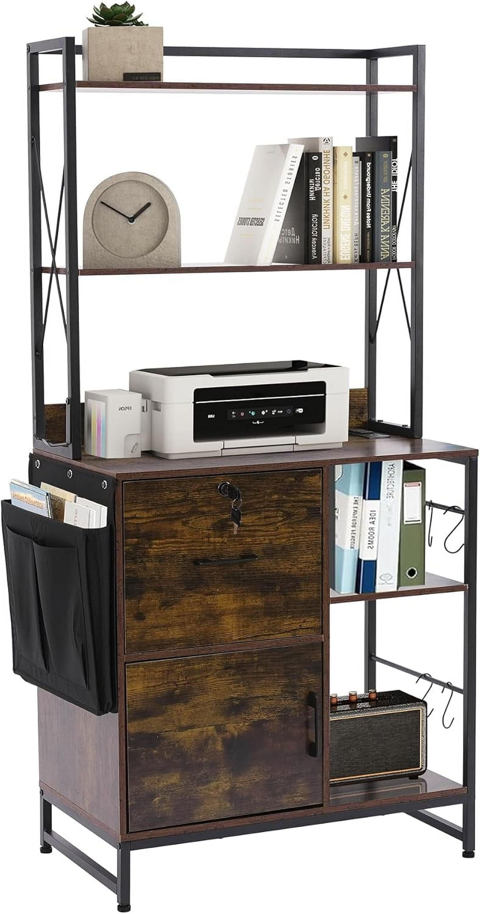 Vertical File Cabinet,Filing Cabinet with Shelves,Charging Station ...