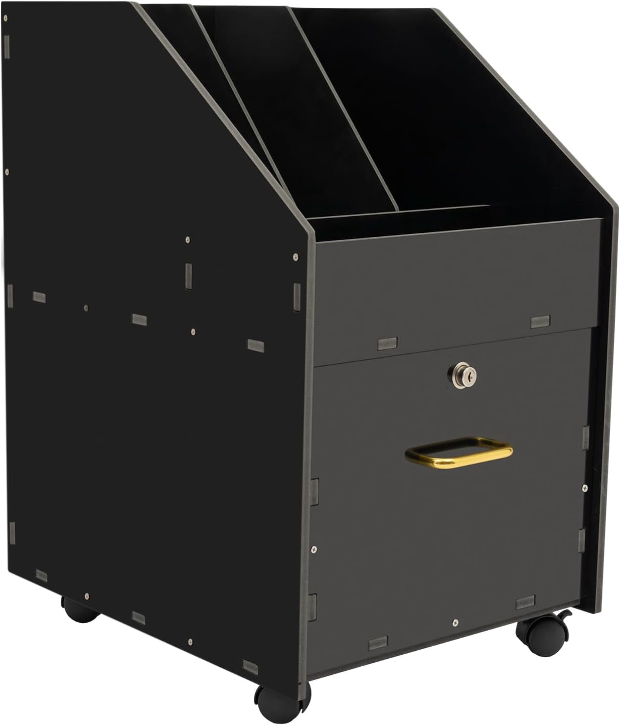 Vertical File Cabinet with Lock Mobile Filing Organizer w/Mult ...
