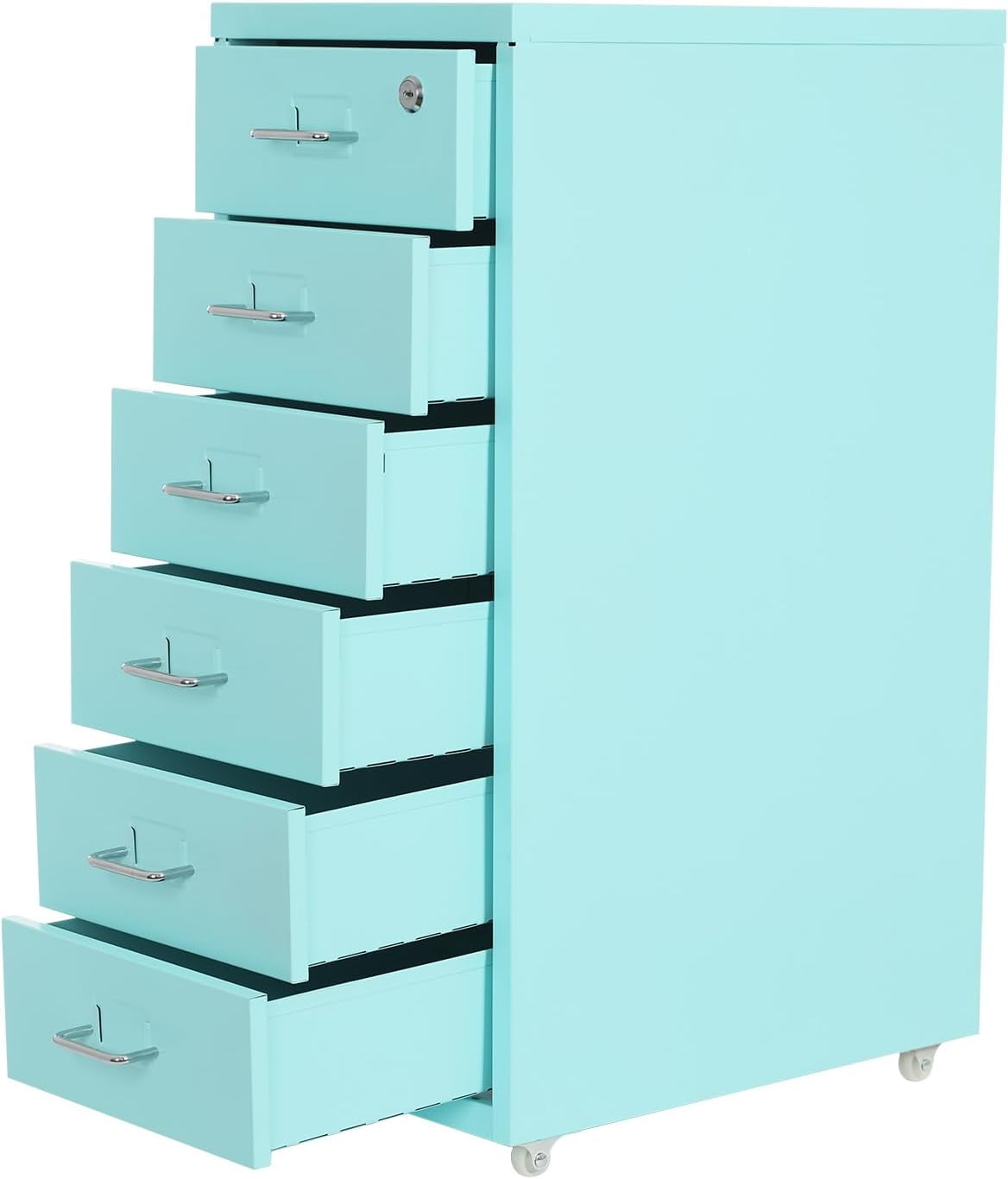 Vertical File Cabinet with Lock: Moveable Office Storage Cabinet ...