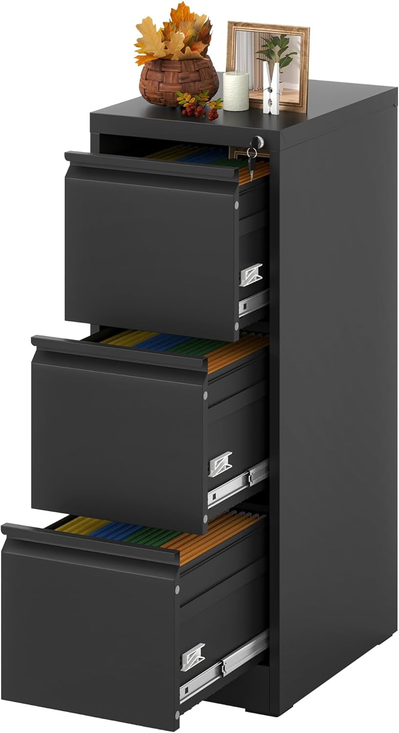 Vertical File Cabinet with Drawers, 3 Drawer File Cabinet for Home ...