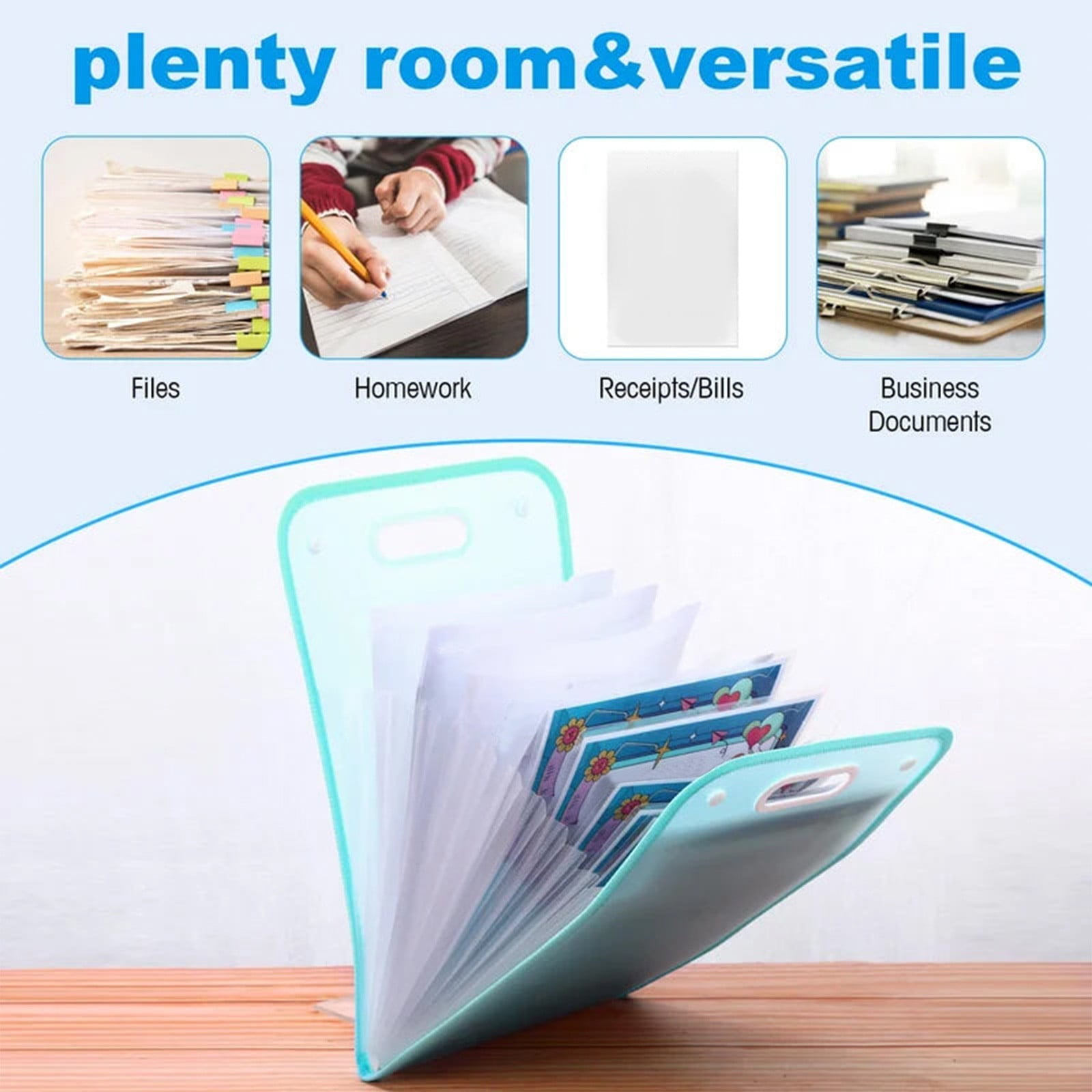 Vertical File Folders Letter Size, Paper Organizer for Backpack, A4 ...