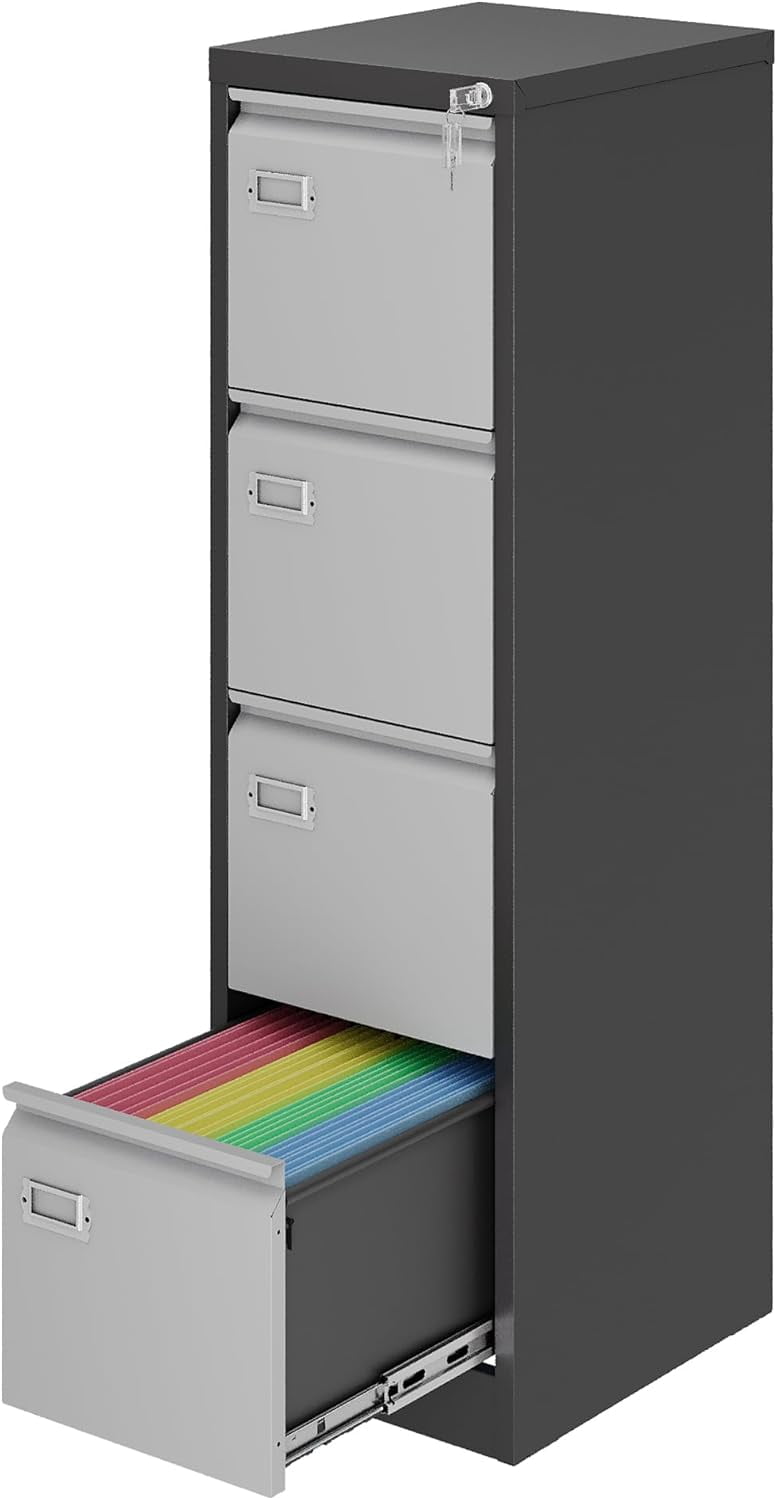 Vertical Filing Cabinet: Steel Lockable Storage Cabinet for Home Office ...