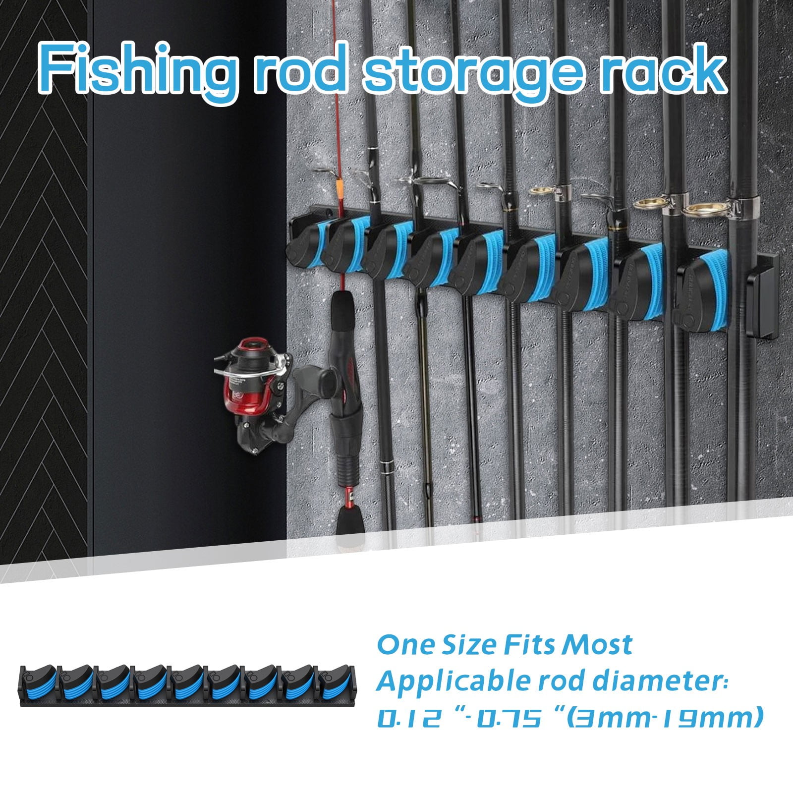 Vertical Fishing Rod Holder, Wall Mounted Fishing Rod Rack, Fishing ...