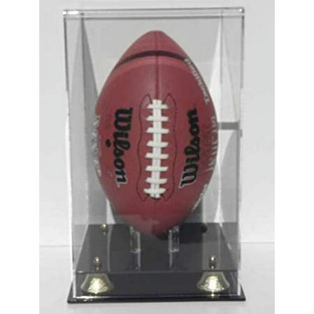 Vertical Football Display case with Two Tier Gold risers. 85% UV ...