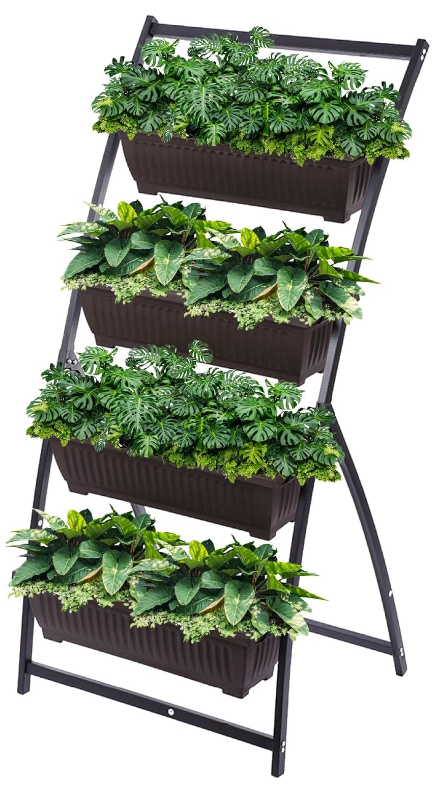 Vertical Garden Planter Balcony Garden Outdoor 4 Tier Raised Bed Box ...