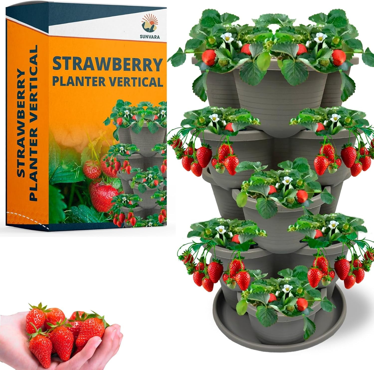 Vertical Gardening Stackable Planter Strawberry Planter Tower 5 Tier ...