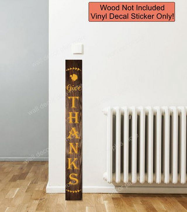 Vertical Give Thanks Lettering Porch Decor -Vinyl Art Decal - Decal ...