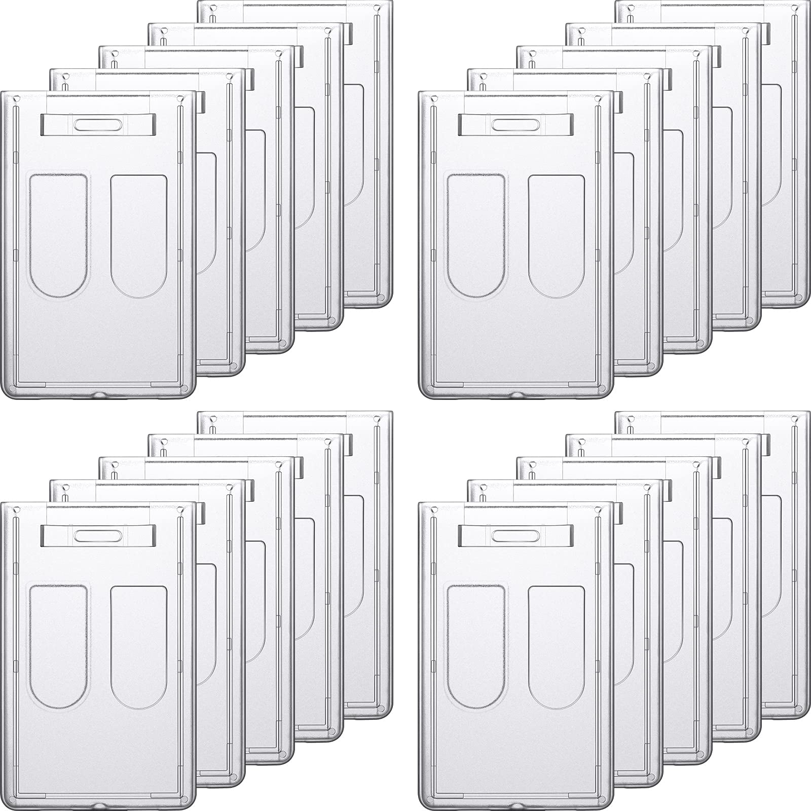 Vertical Hard Plastic 2 Card ID Badge Holders, 20 Count - Walmart.com