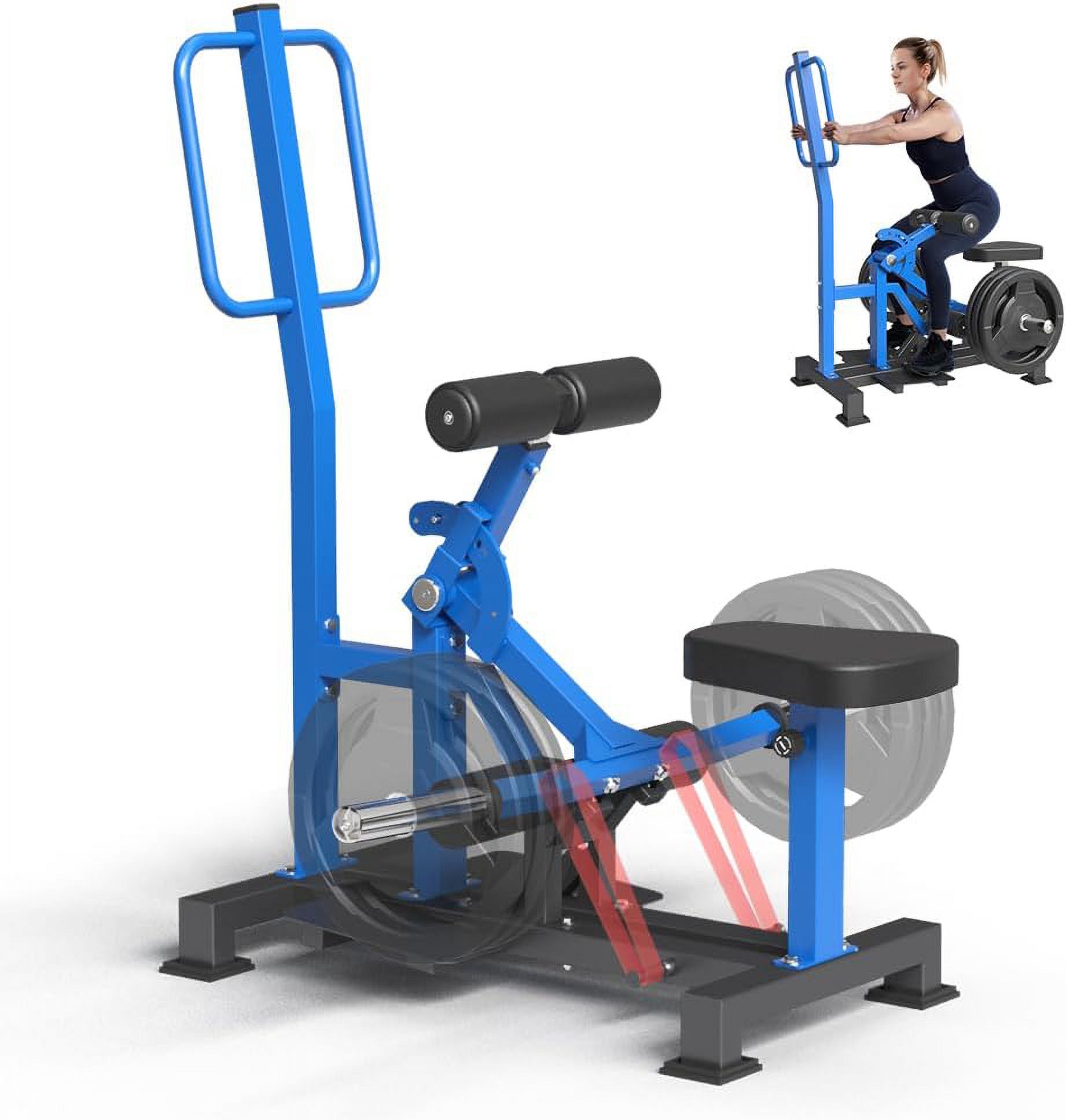 Vertical Hip Thrust Machine with Adjustable Glute Bridge and Band Pegs ...