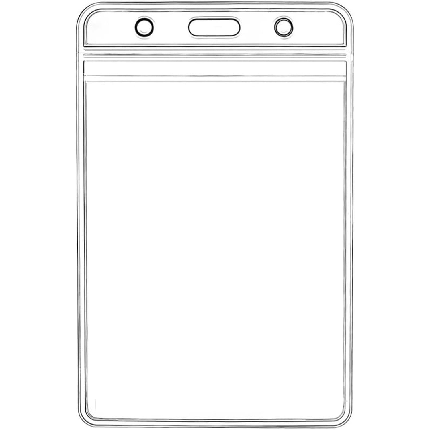 Vertical ID Badge Holders Sealable Waterproof Clear Plastic Holder ...