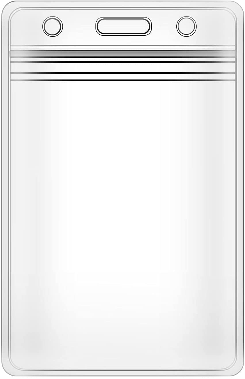 Heldig Vertical ID Badge Holders Sealable Waterproof Clear Plastic ...