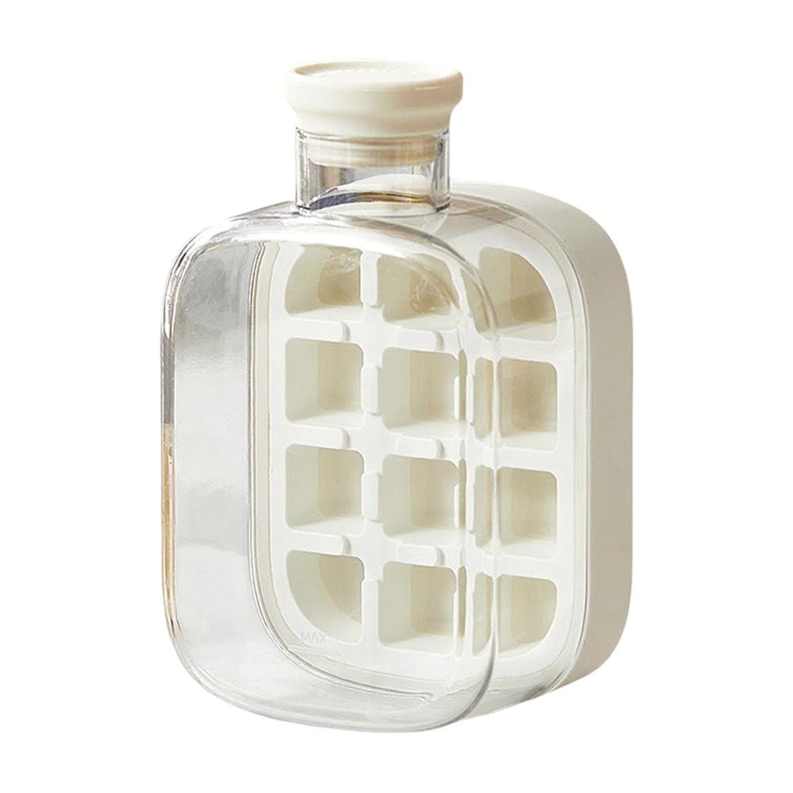 Vertical Ice Cube Tray with Lid - 12 Grid Touch-Free Silicone Ice Maker ...