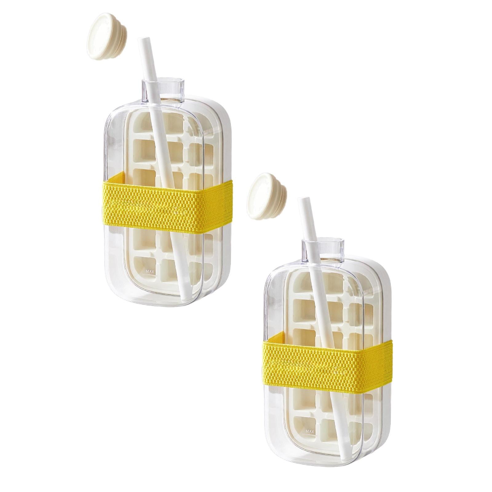 Vertical Ice Cube Tray with Lid - 18 Grid Touch-Free Silicone Ice Maker ...