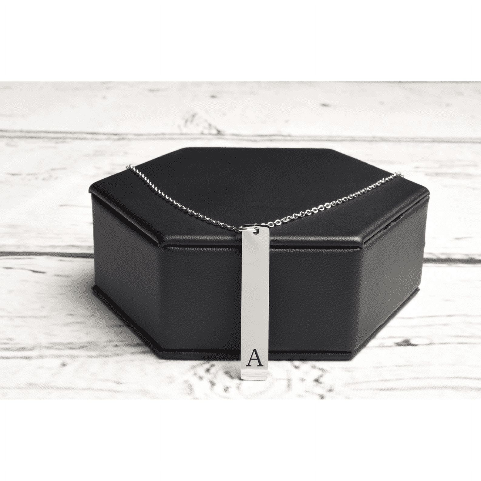 Vertical Initial Bar Necklace by Pink Box Multiple Colors Available A ...