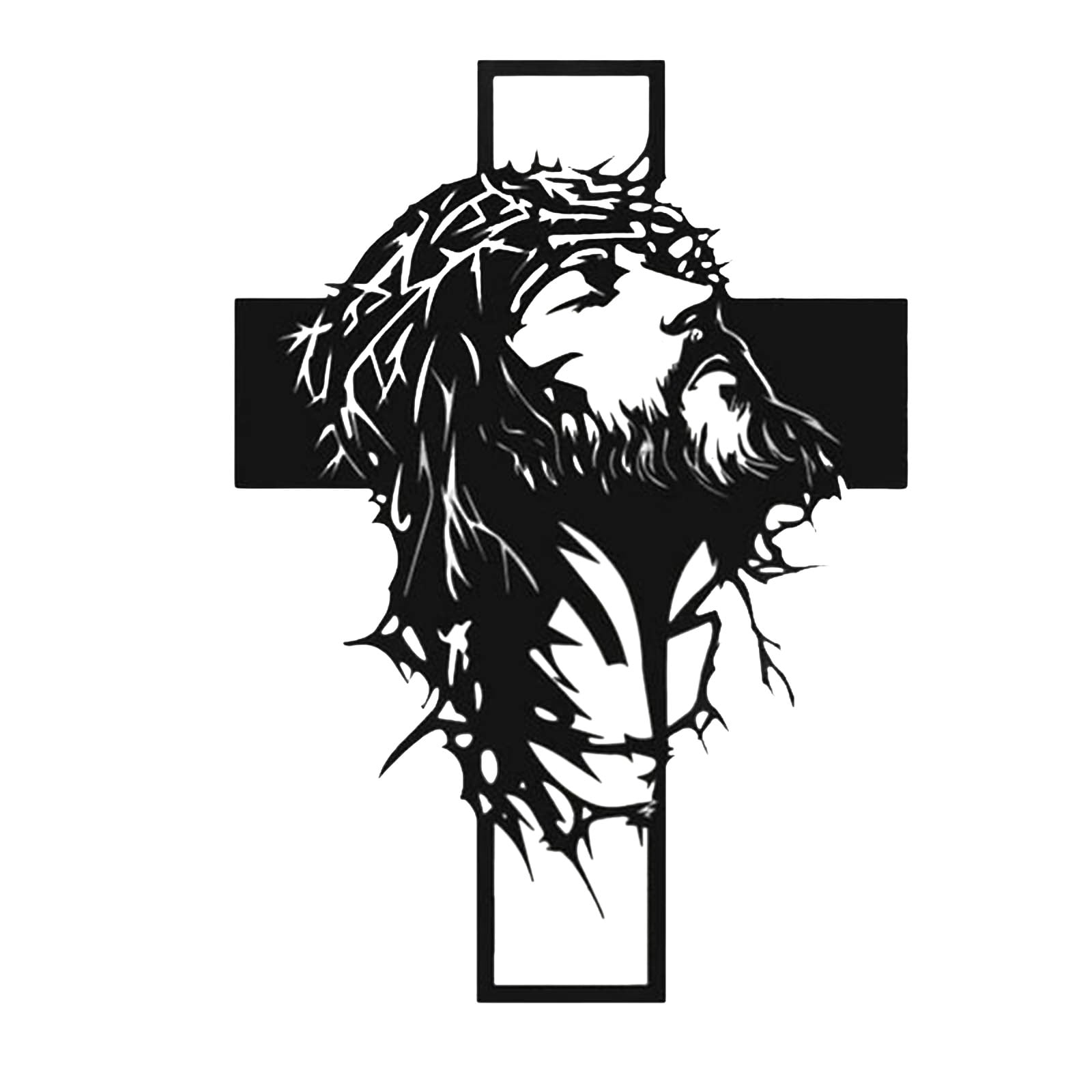 Vertical Jesus Wall Sculpture: Intricate Black Metal Art of Christ on ...