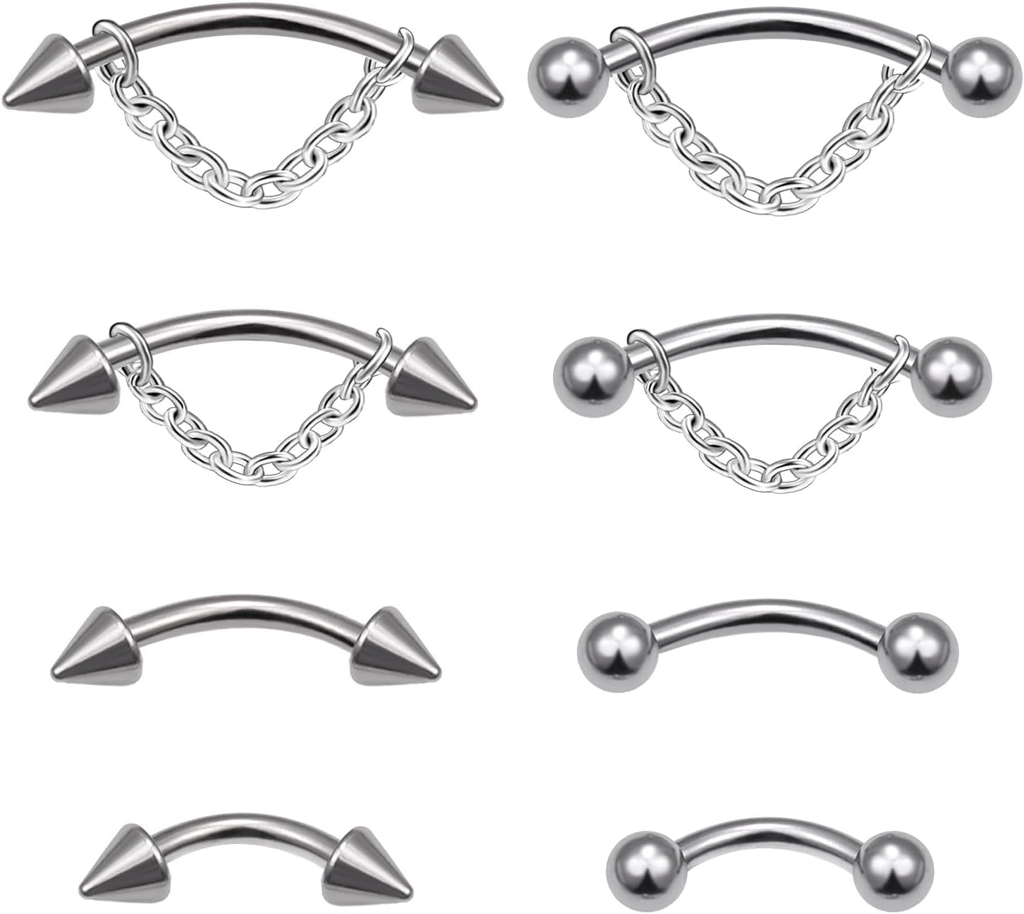 Vertical Labret Lip Jewelry Chain Eyebrow Piercing Jewelry Surgical ...