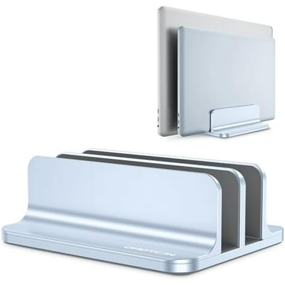 Vertical Laptop Stand [Updated Double Version], Desktop Aluminum Mac ...