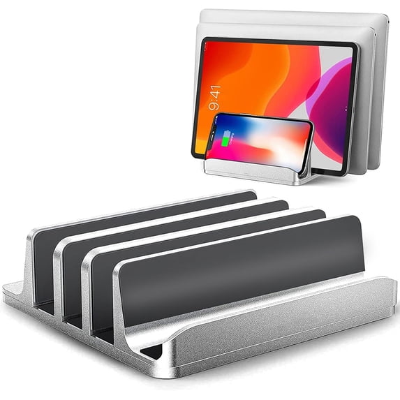 Vertical Laptop Stand [Updated Version],3-Slot Space-Saving Aluminum ...