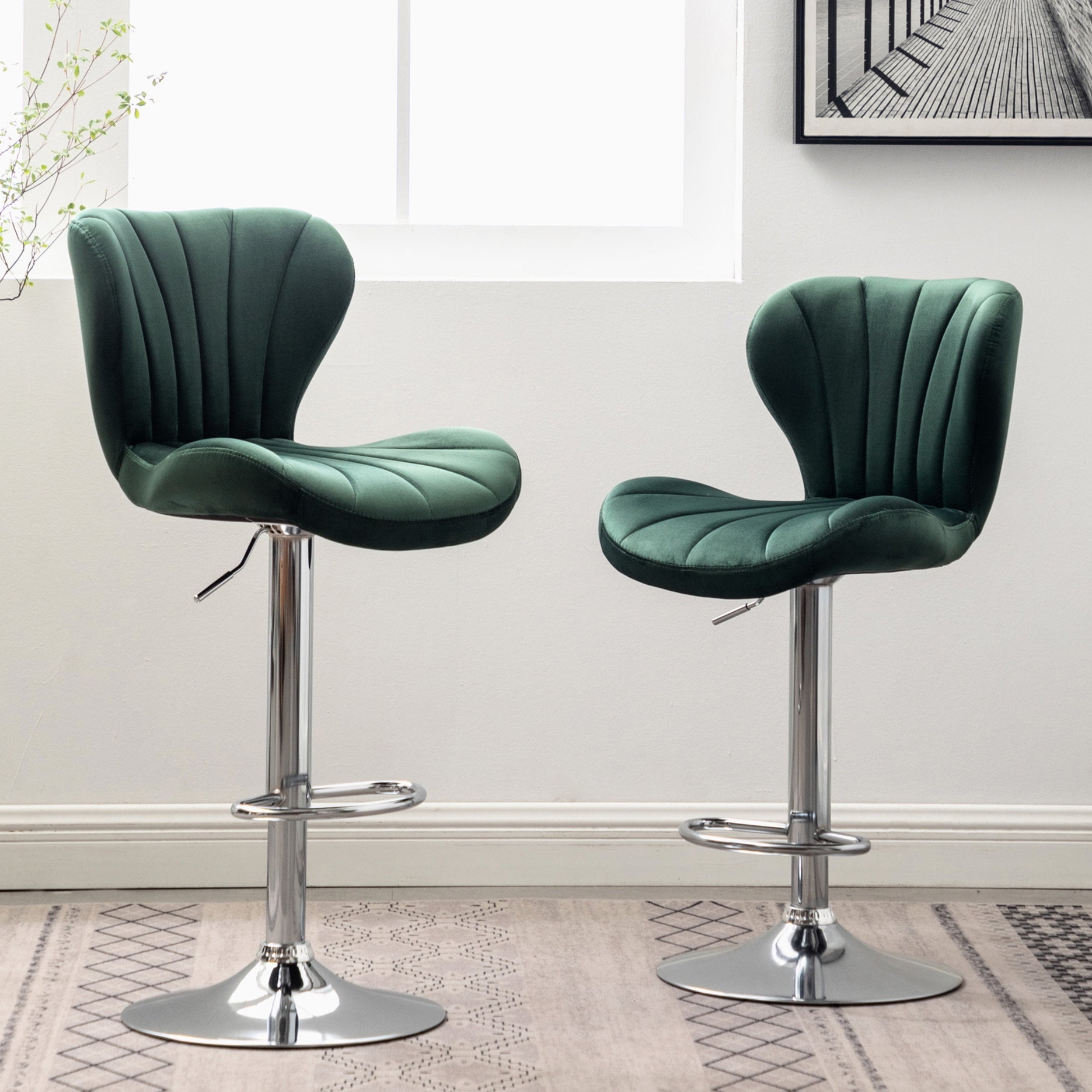Vertical Lined Seat Barstools+Chrome Accents”-“Lounge Areas/Cafeterias ...