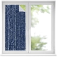Vertical Lines Window Privacy Film, Abstract Minimalist Navy Blue White ...