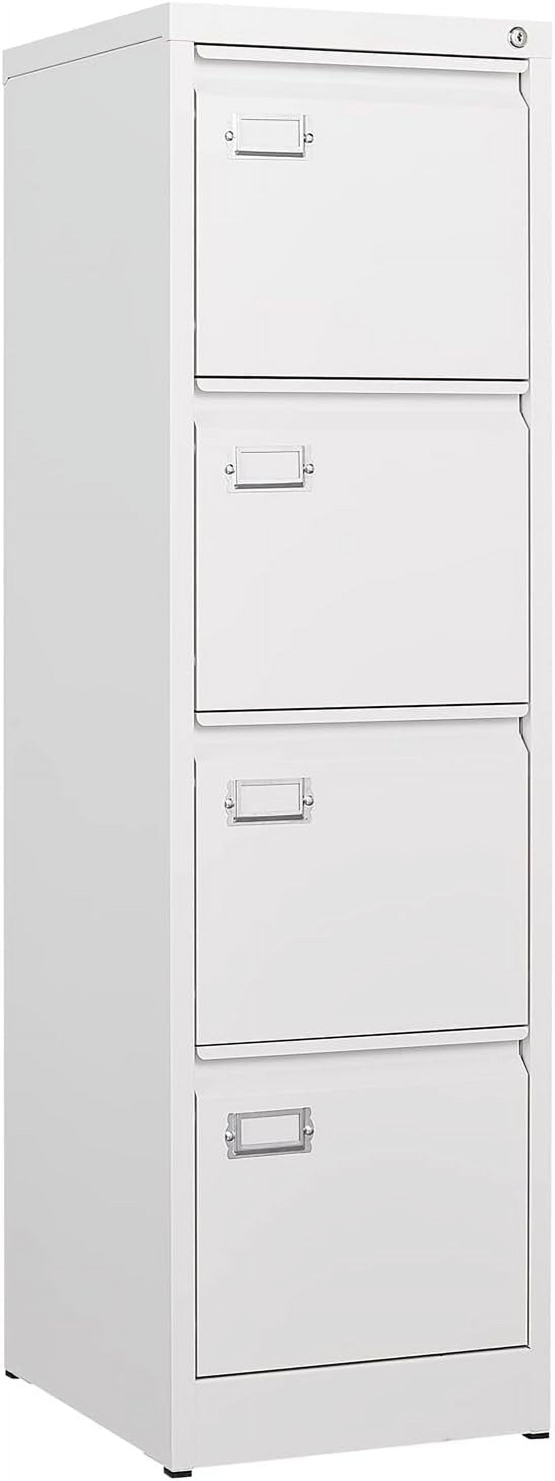 Vertical Metal File Cabinet with Lock and Anti-Tip Storage Drawers ...