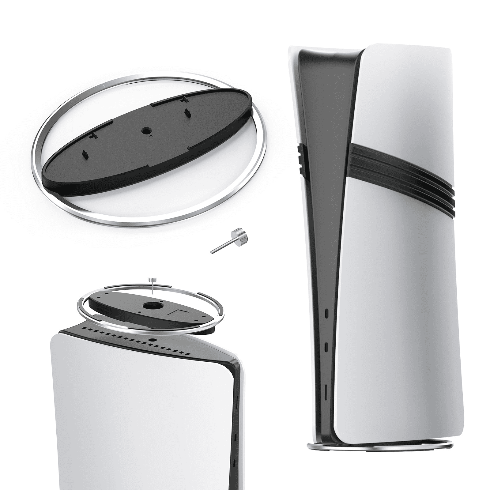 Vertical Metal Stand with Anti-Slip Base Compatible with PlayStation 5 ...