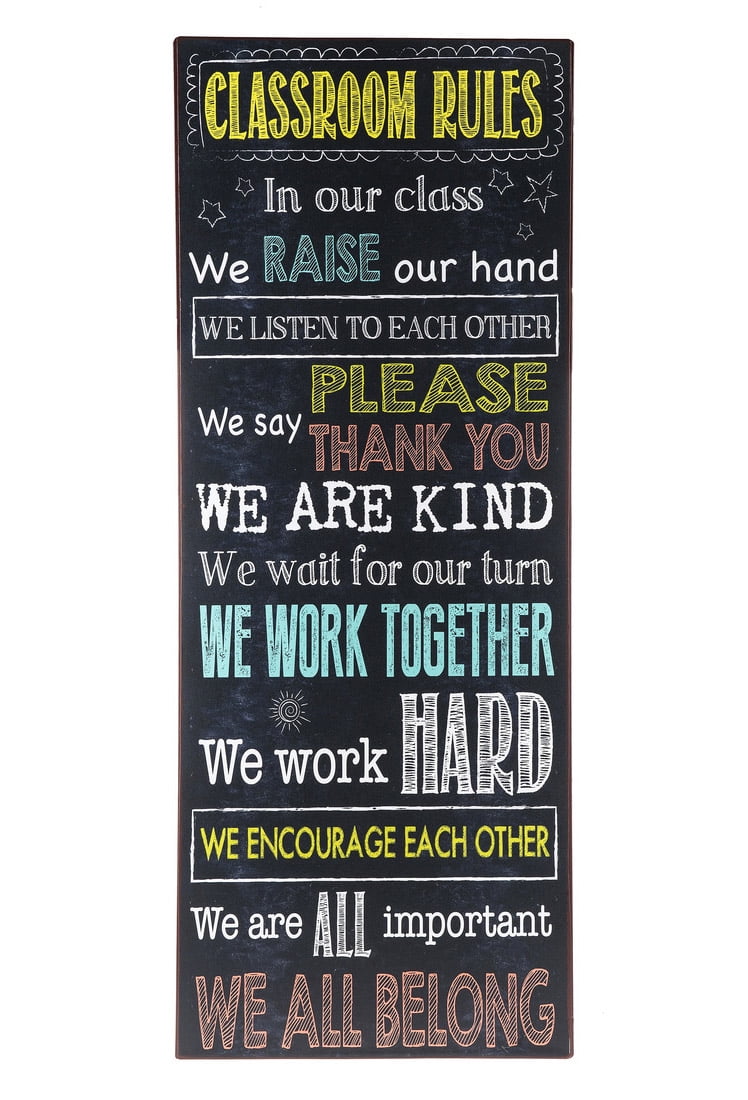 Vertical Metal Wall Sign: Classroom Rules - By Ganz - Walmart.com