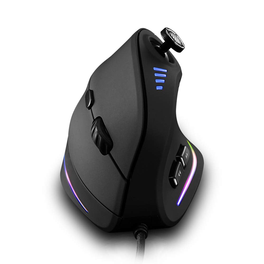 Vertical Mouse, Ergonomic USB Wired Vertical Mouse with [5 D Rocker ...