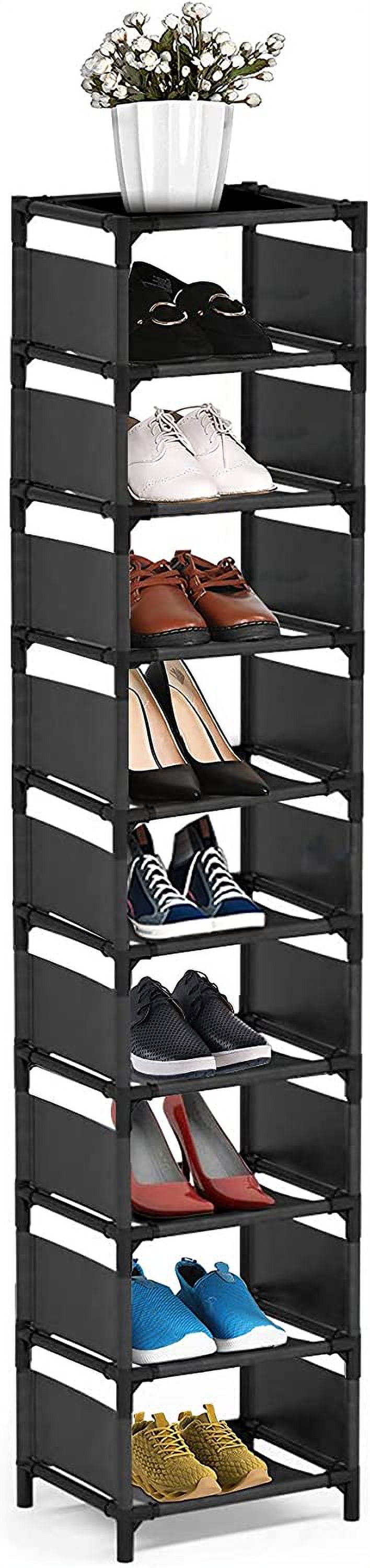 Vertical Narrow Tall Shoe Rack for Front Door Entrance,10 Tiers Sturdy ...