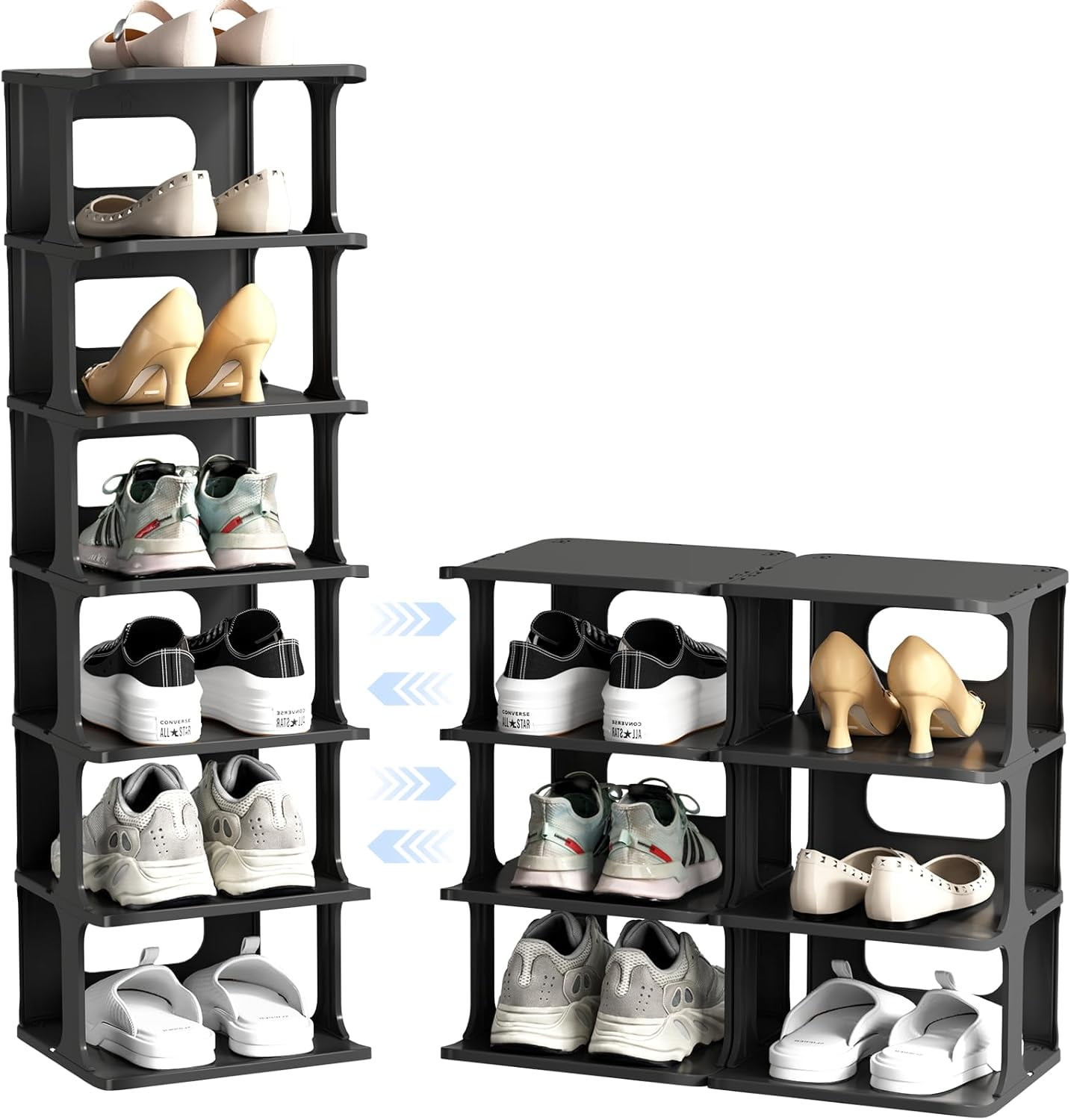 Vertical Narrow Tall Shoe Rack for Front Door Entrance, 7-Tier Sturdy ...
