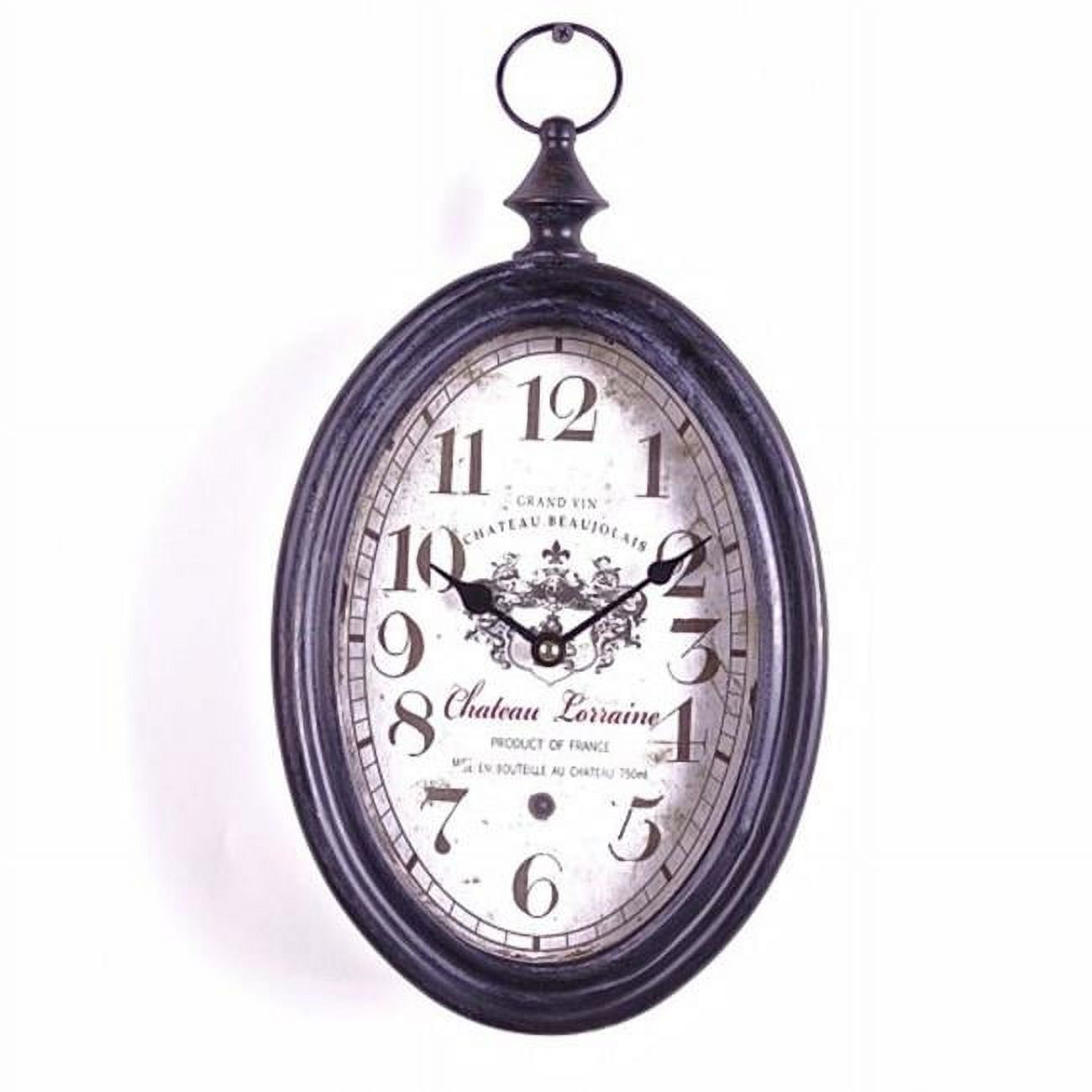 Vertical Oval Wall Clock Chateau Lorraine Grand Vin Chateau Beaujolais ...