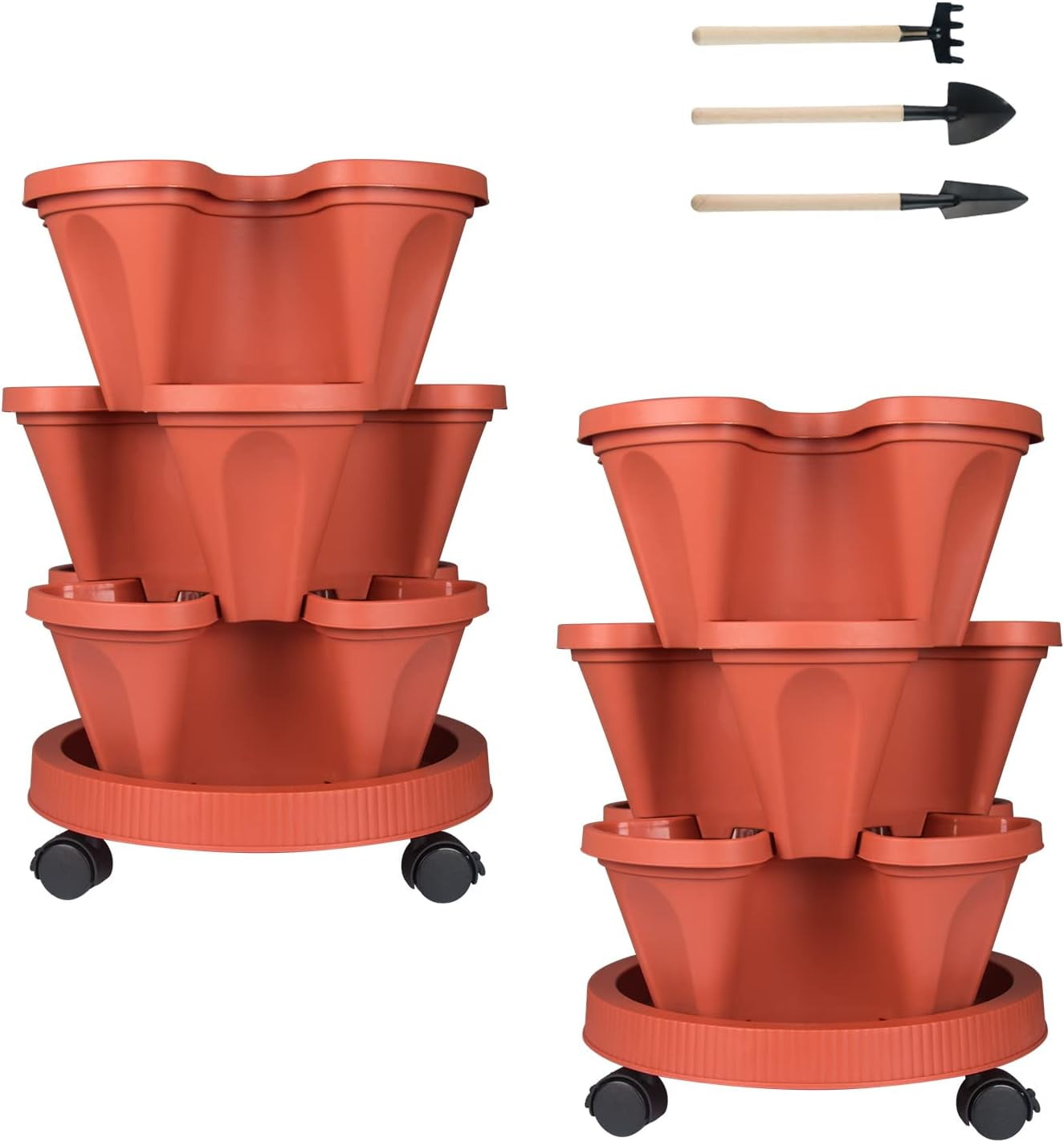 Vertical Planter 3 Tier Stackable Planters Garden Planters Strawberry ...